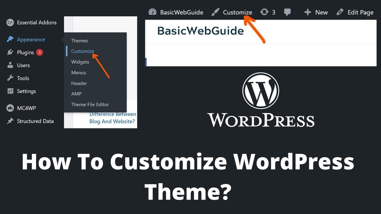 How To Customize WordPress Theme BasicWebGuide