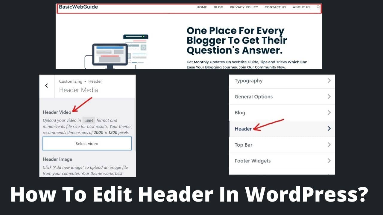 How To Edit Header In WordPress Site BasicWebGuide